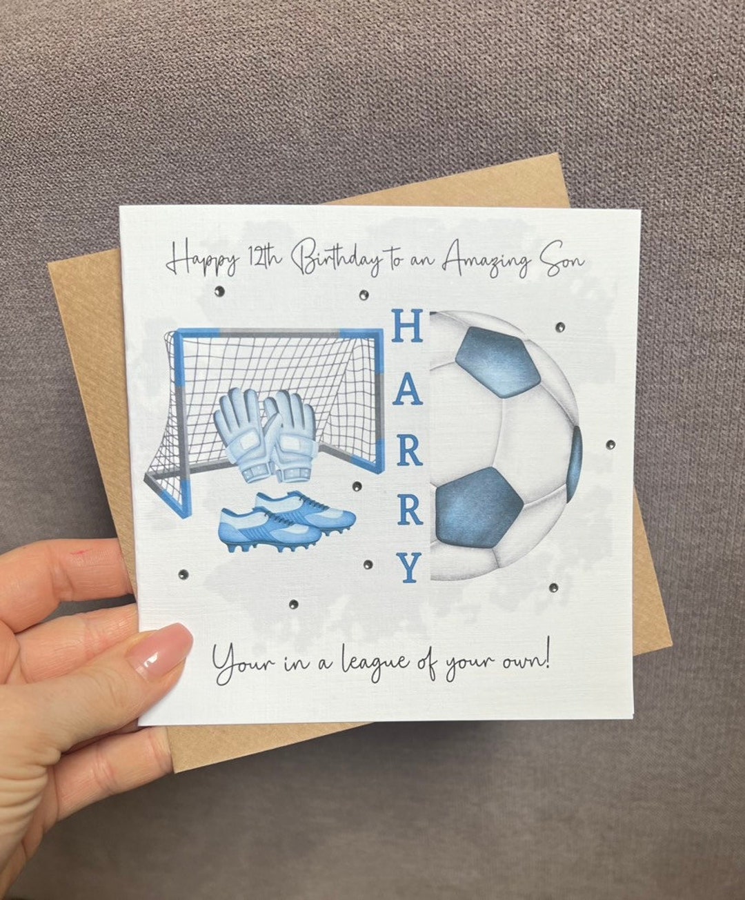 Personalised, Handmade, Football, Soccer, Birthday Card, Any Name, Any ...