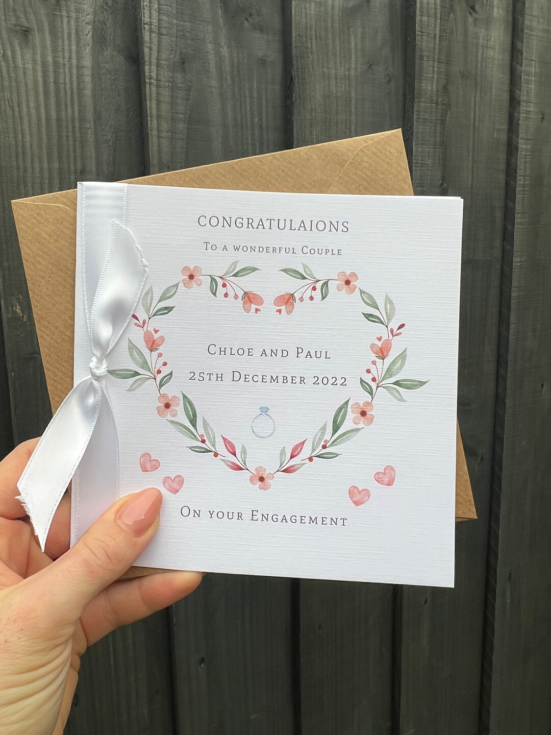 Personalised Handmade Engagement Card. Congratulations, Celebrate ...