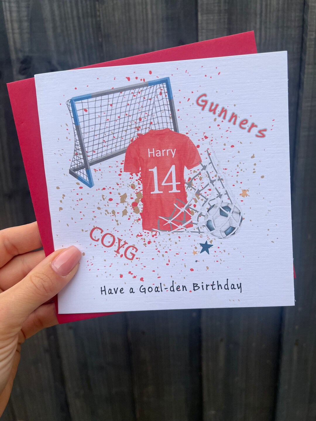 Personalised Handmade ARSENAL Football Club Themed Birthday Card. Son ...