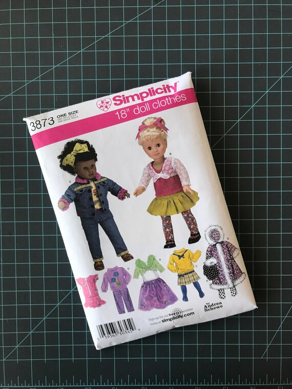 Home & Hobby 18” Doll Clothes Pattern Simplicity #3873 Kits & How To ...