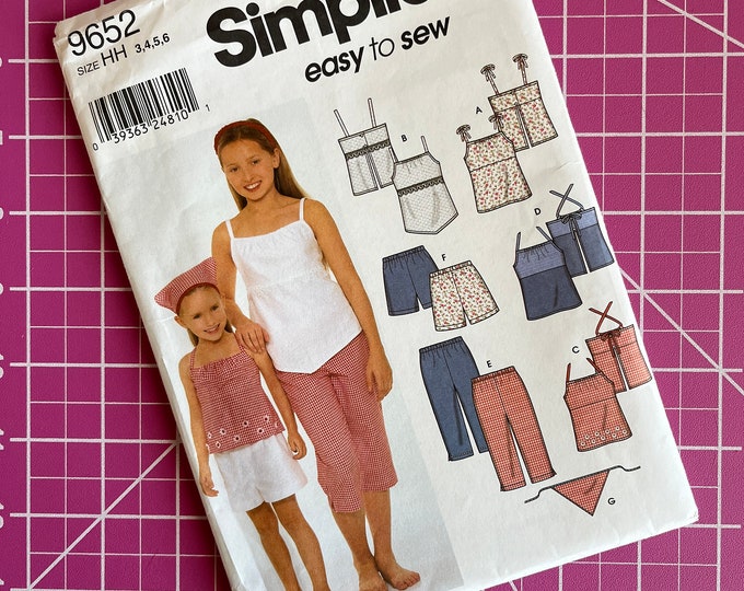 Simplicity 9652 Sewing Pattern for Girls Shorts, Pants, Top and Scarf ...