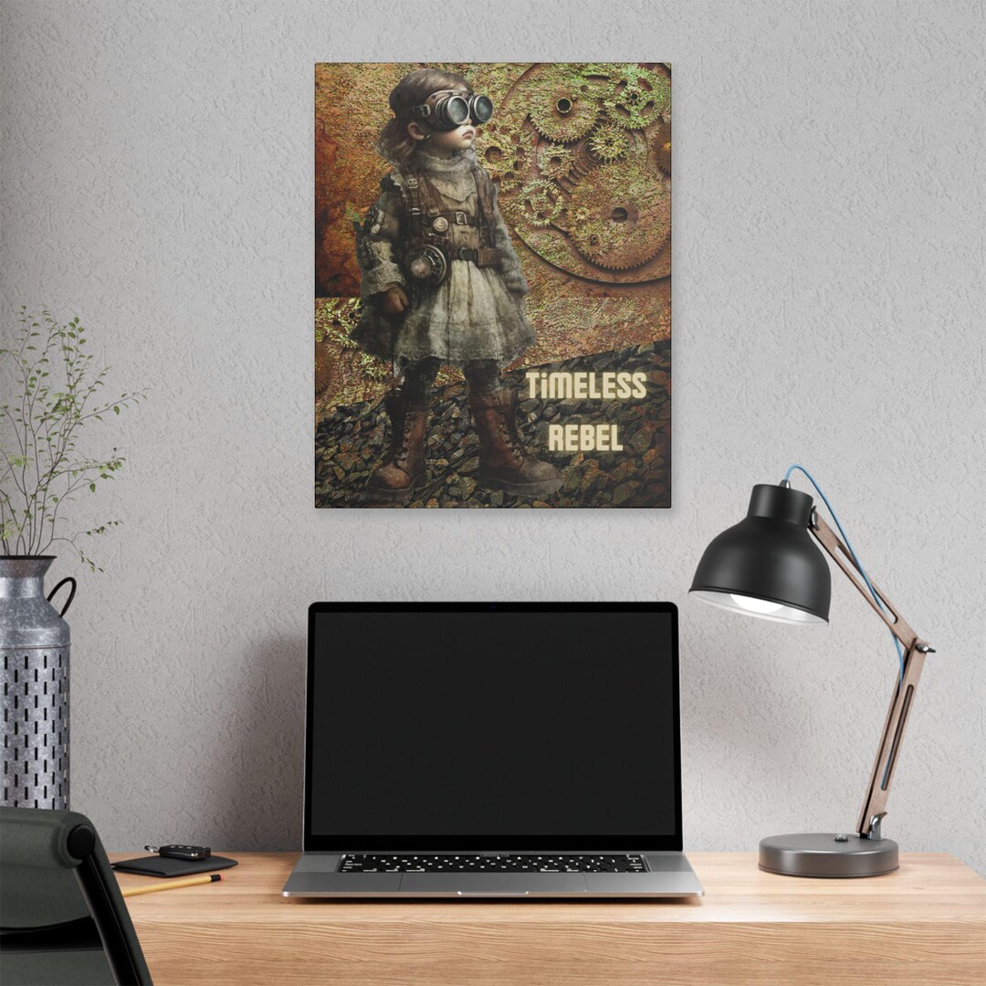 Steam Punk Wall Art, Timeless Rebel Canvas, Vintage Decor, Kids Room ...