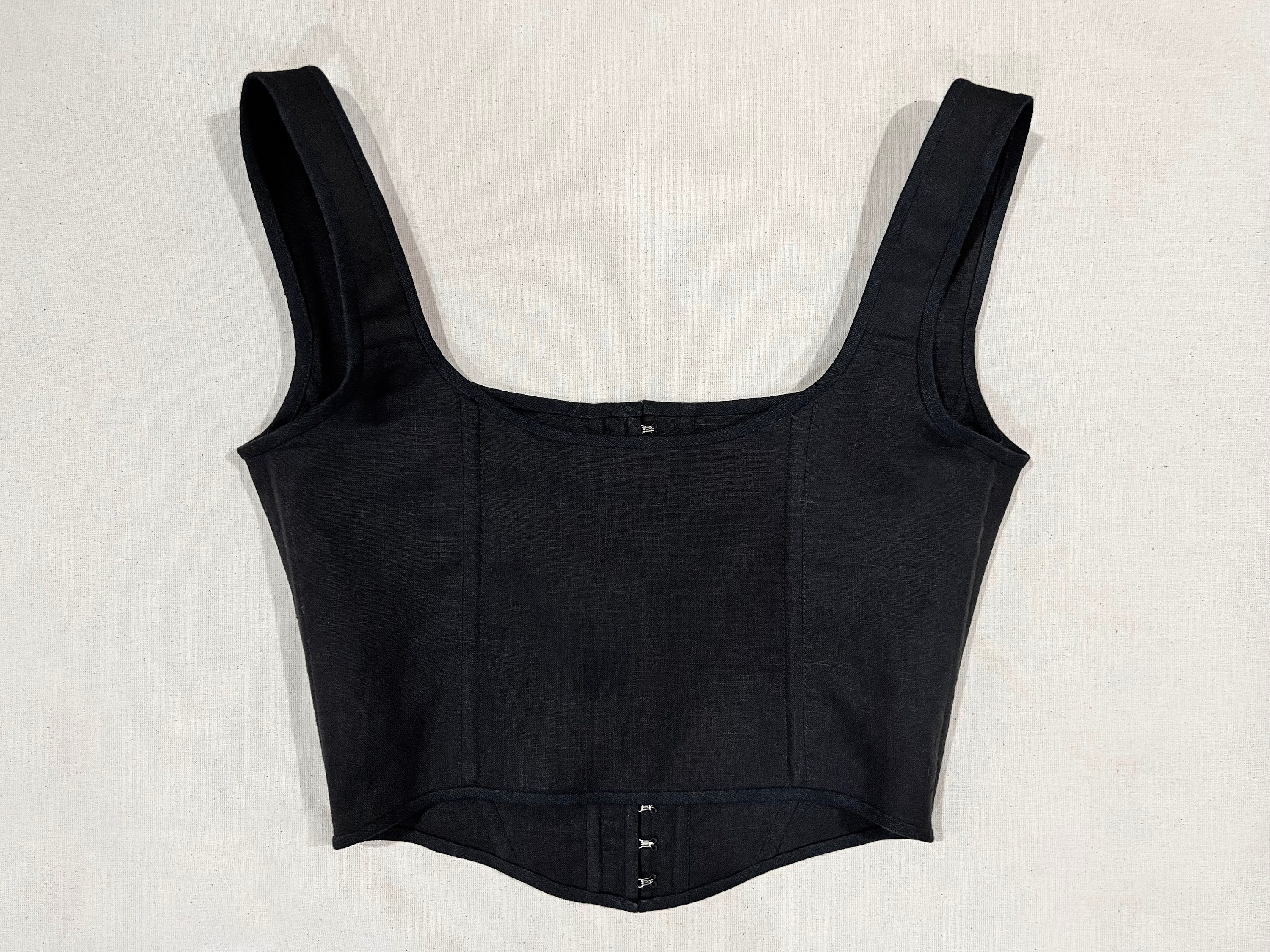 Renaissance Corset Top in Black Vintage Finish Linen - Etsy