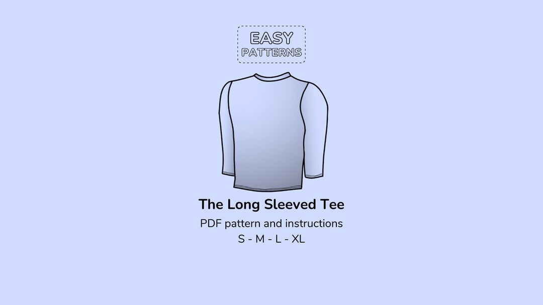 Long Sleeved Tee Shirt Sewing Pattern PDF - Etsy