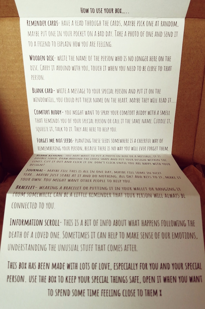 Emotional Support in a Box- Bereavement, Gift, Children, Anxiety, Grief ...
