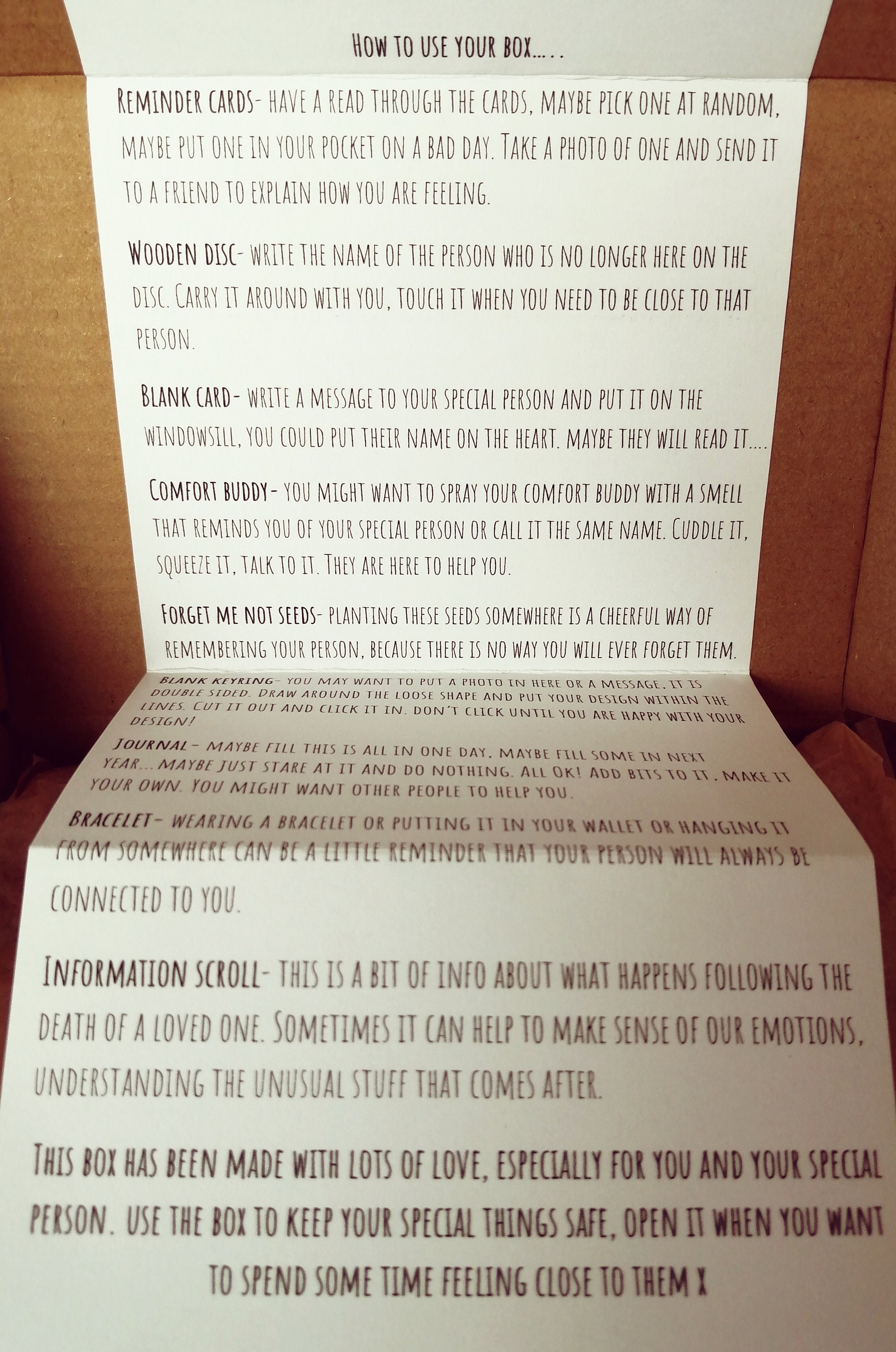 Emotional Support in a Box- Bereavement, Gift, Children, Anxiety, Grief ...