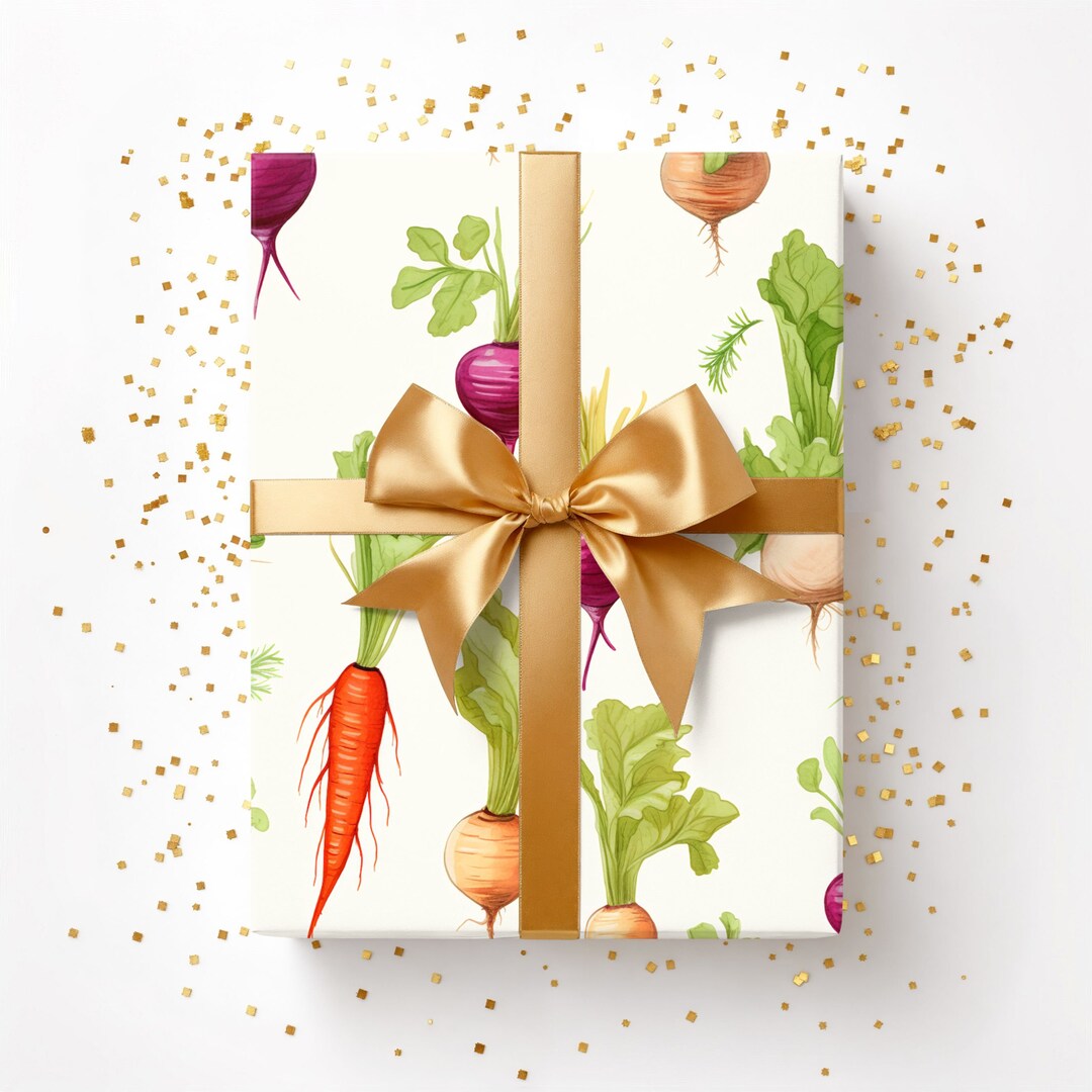 Vintage Vegetables Wrapping Paper, Crafting and Decoupage, Farmhouse ...