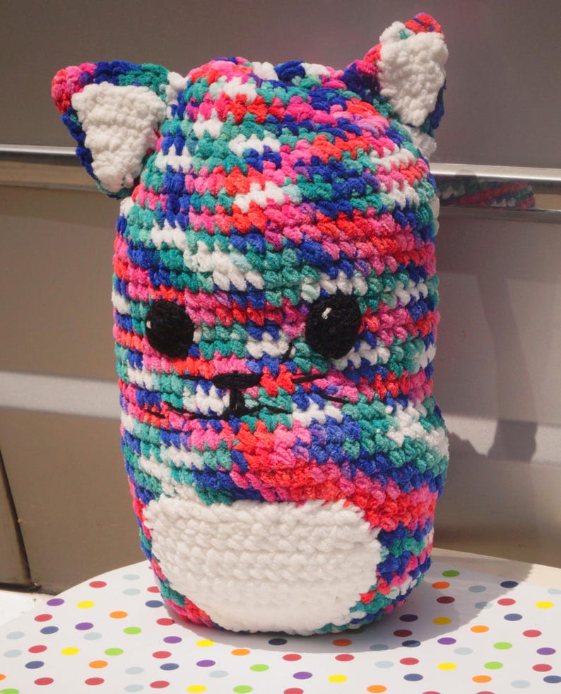 Handmade Fat Cat Plushie Cute Kitty Crochet Toy, Large Amigurumi ...