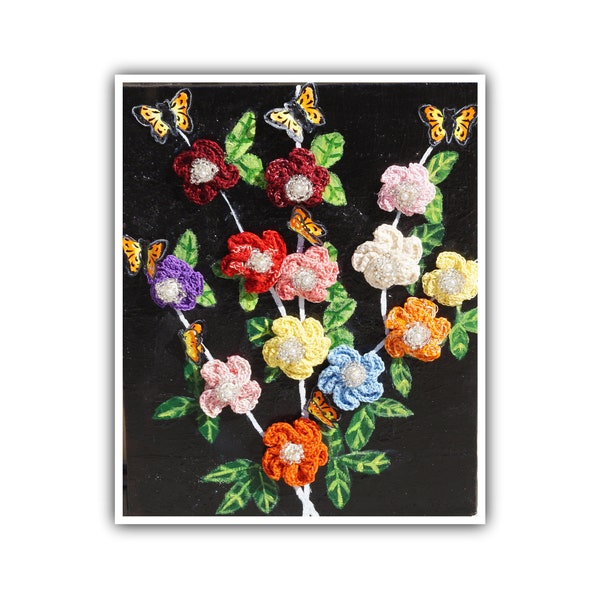 Crochet Mixed Media Art - Etsy