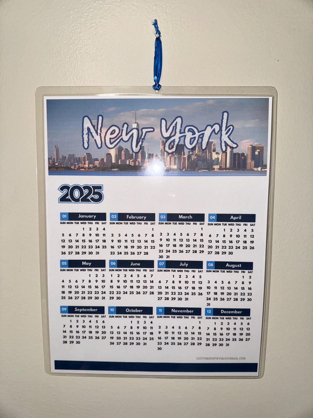 2026 Yearly Custom NEW YORK City Skyline Calendar, Laminated | Year at ...
