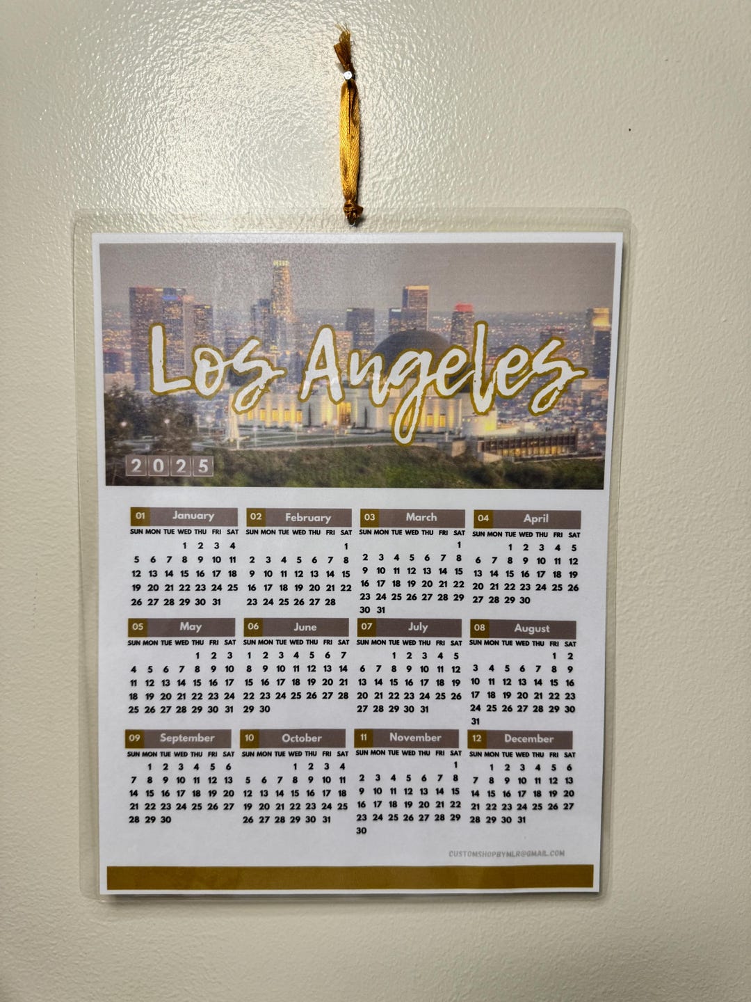 2026 Yearly Custom Los Angeles City Skyline Calendar, Laminated | Year ...