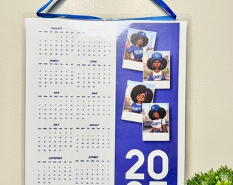 2025 Yearly Custom Family Photo Calendar, Laminated Year at a Glance ...