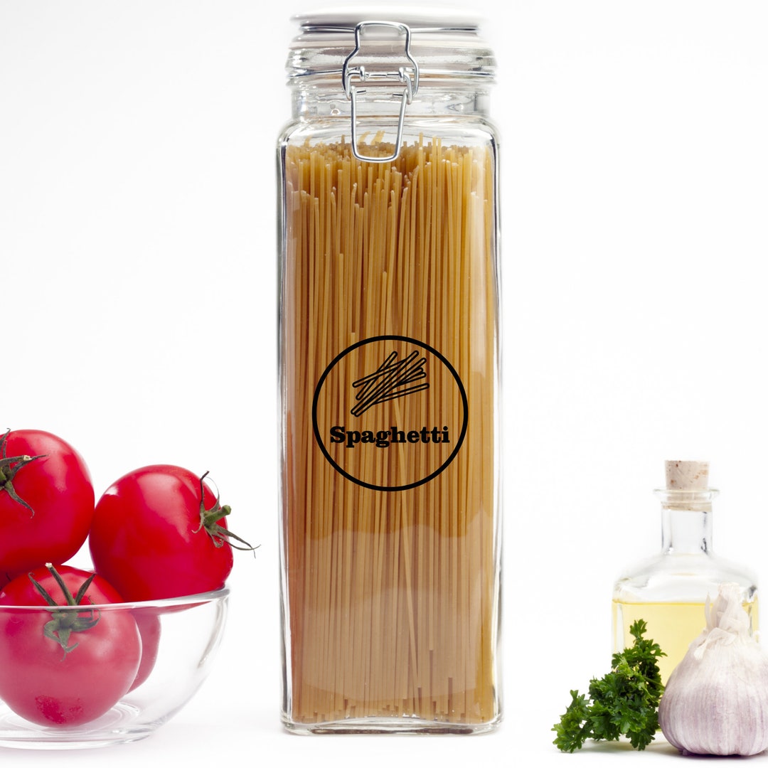 Spaghetti Label Pantry Labels Vinyl Labels - Etsy