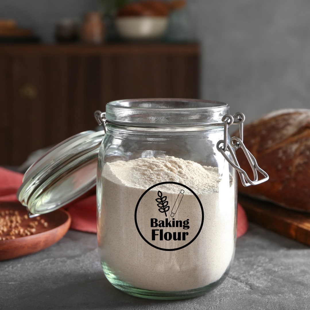 Baking Flour Label Pantry Labels Vinyl Labels - Etsy