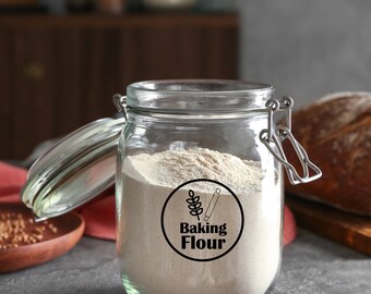Flour Label Pantry Labels Vinyl Labels - Etsy