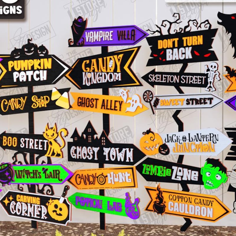 Halloween Directional Signs - Etsy