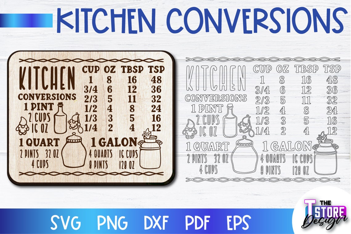 Kitchen Conversions SVG Bundle Kitchen Decoration SVG Home - Etsy