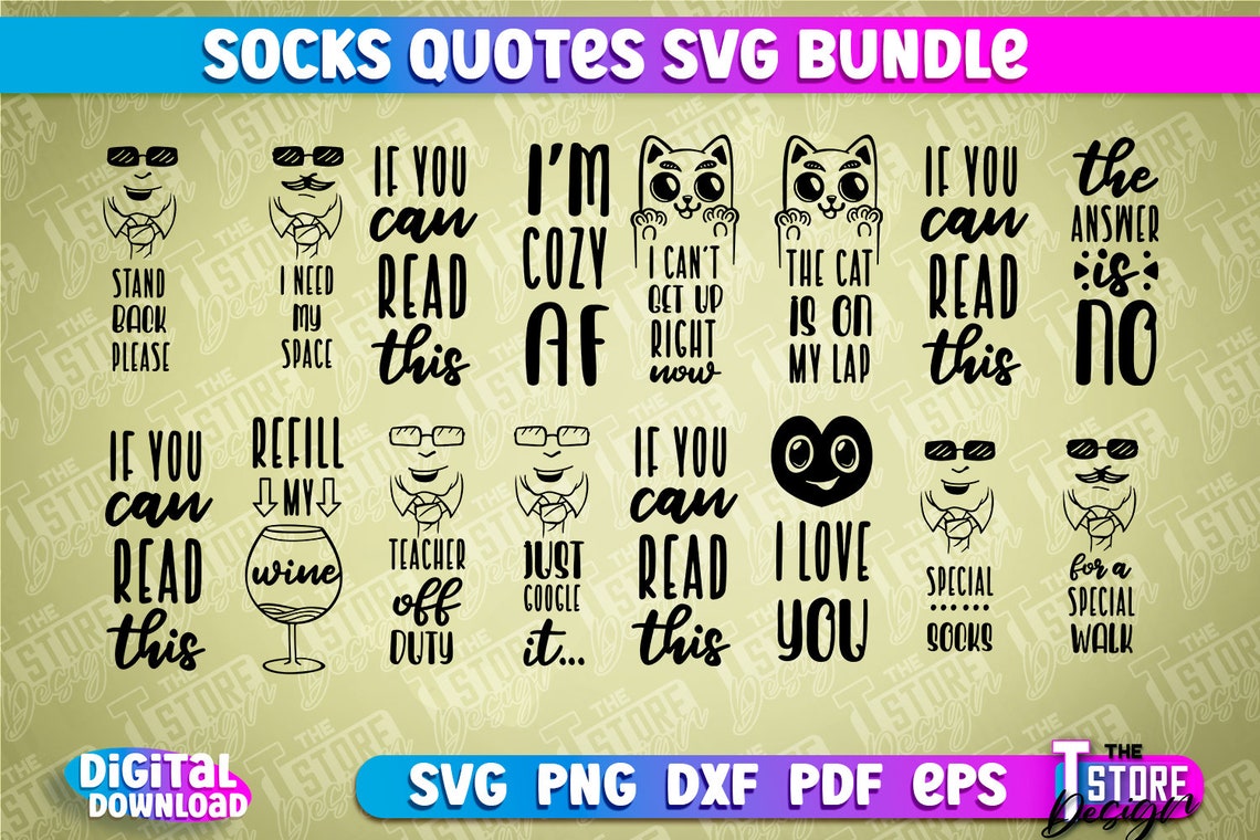 Socks Quotes SVG Bundle | Socks Design | Funny Quotes SVG Design ...