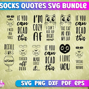 Socks Quotes SVG Bundle | Socks Design | Funny Quotes SVG Design ...