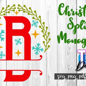 Christmas Split Monogram SVG Bundle Christmas Crafts Christmas Design V ...