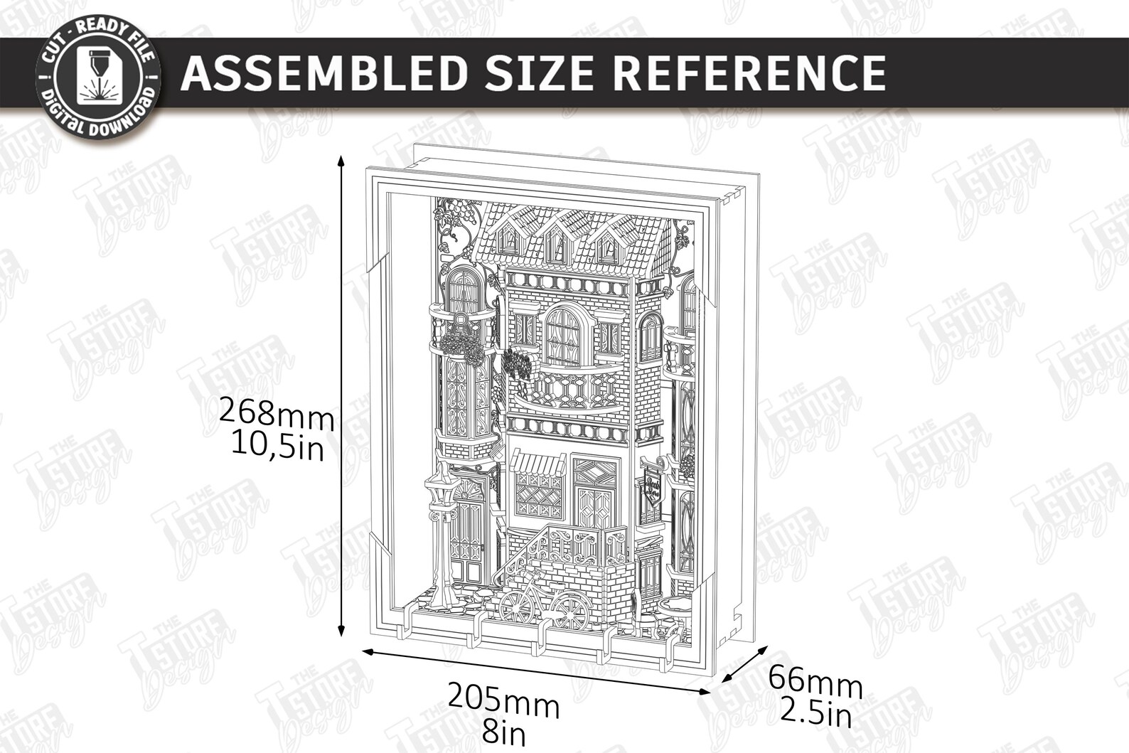 3d European Alley Key Holders Laser Cut, Decorative Wooden Key Box, Old ...