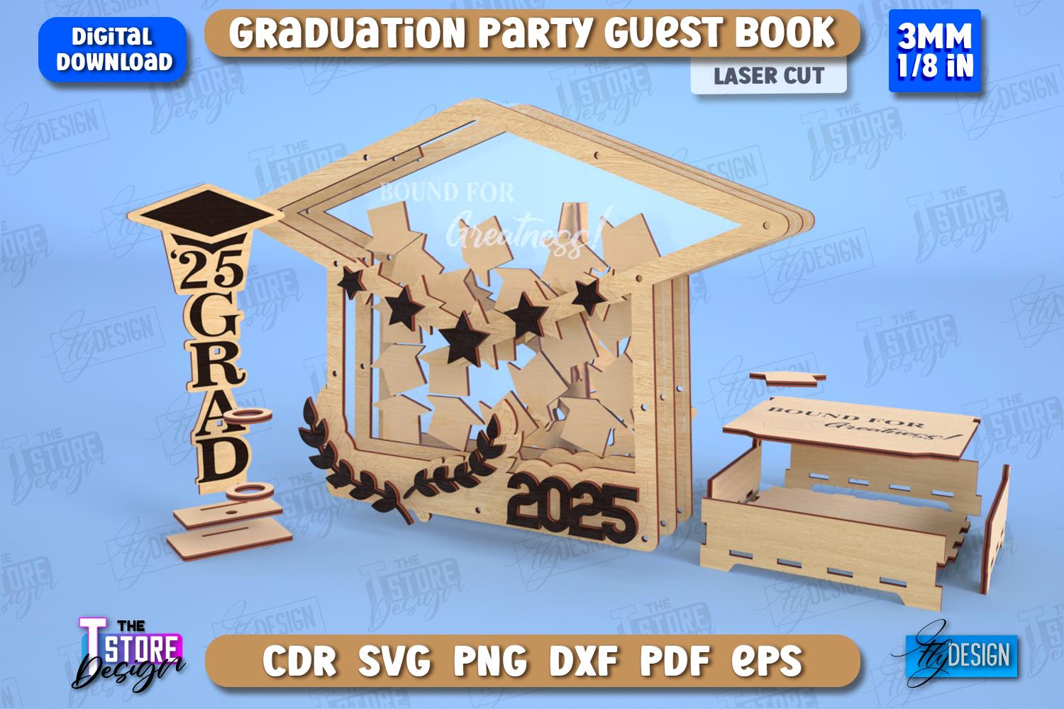 Graduation Party Guest Book Laser Cut Bundle, Grad Guest Book ...