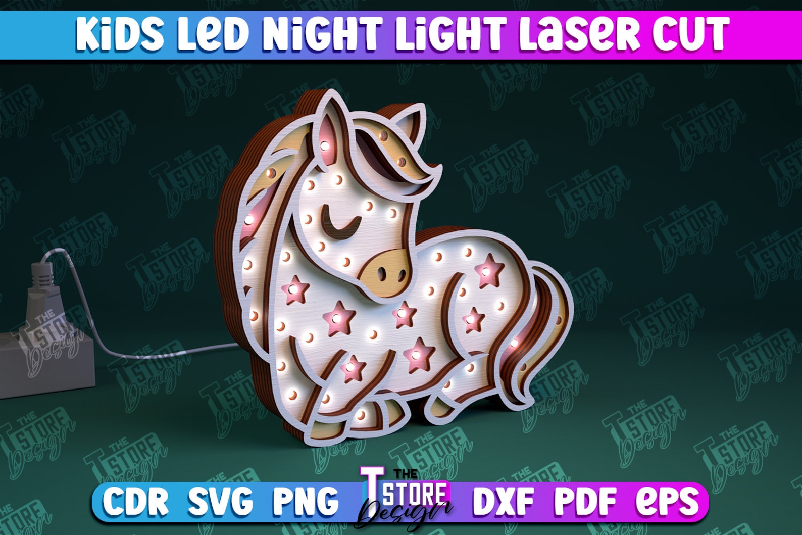Kids Wooden Led Night Lamps Bundle | 3D Animals Led Light Box Lasercut ...