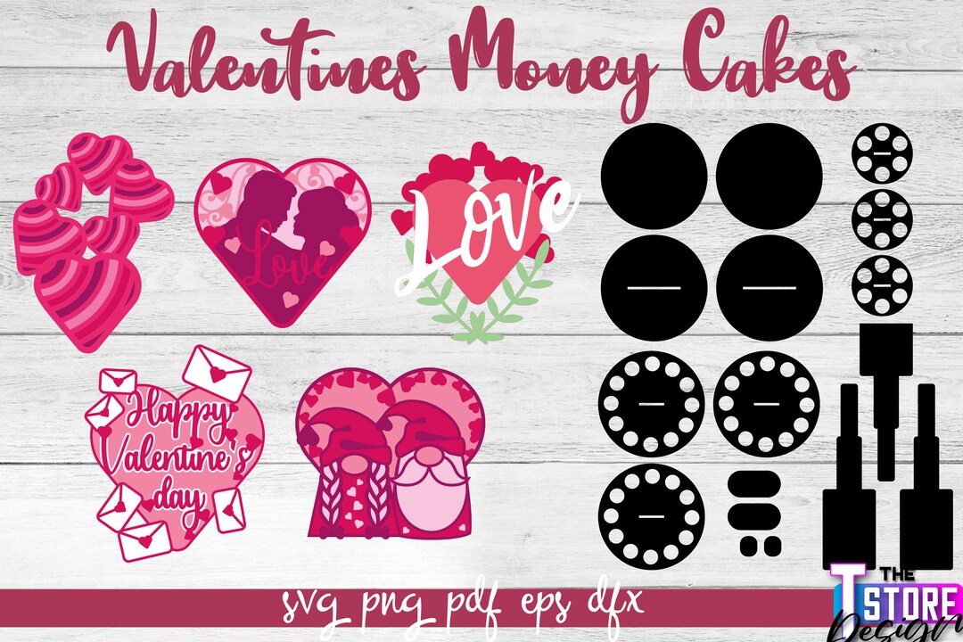 Valentine's Money Cake SVG Bundle | Money Holder SVG Design | Paper ...