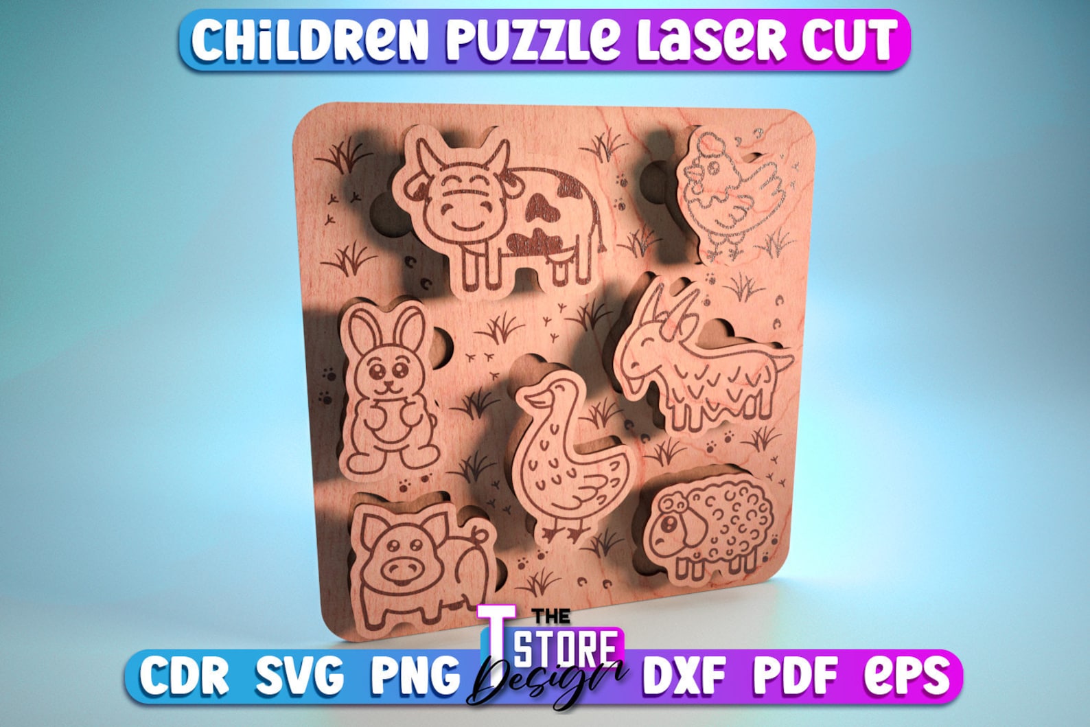 Children Puzzle Laser Cut | Children SVG Design | Laser Cut Files ...