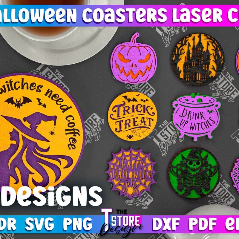 Halloween Coasters - Etsy