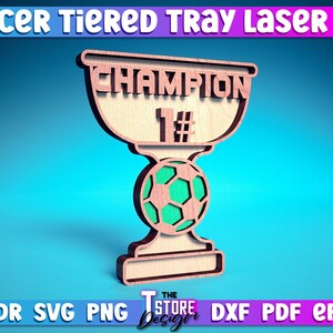 Soccer Tiered Tray Laser Cut SVG Bundle | Sport Tiered Tray SVG Design ...