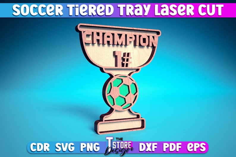 Soccer Tiered Tray Laser Cut SVG Bundle | Sport Tiered Tray SVG Design ...