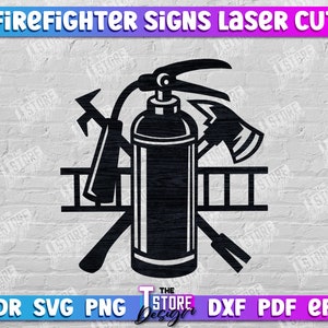 Firefighter Signs Laser Cut Bundle, Personalized Sign Laser Cut ...