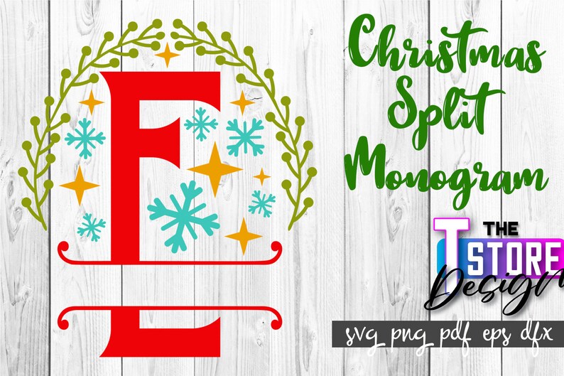 Christmas Split Monogram SVG Bundle Christmas Crafts - Etsy