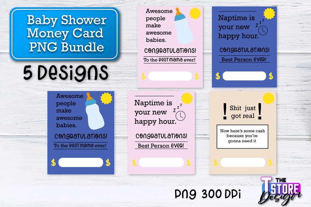 Baby Shower Money Card PNG Bundle Baby Money Holder Gift Money Holder ...