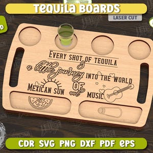 Tequila Shot Boards Laser Cut Bundle, Tequila Shot Tray, Tequila Flight ...