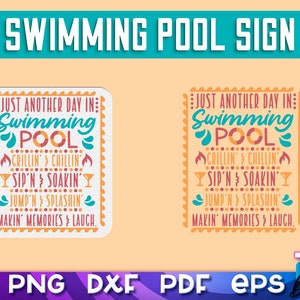 Swimming Pool Sign SVG Bundle | Summer Quotes Design | Swimming Pool ...