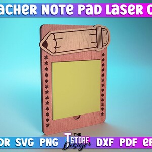 Teacher Note Pad Laser Cut SVG Bundle | Note Pad SVG Design | Laser Cut ...