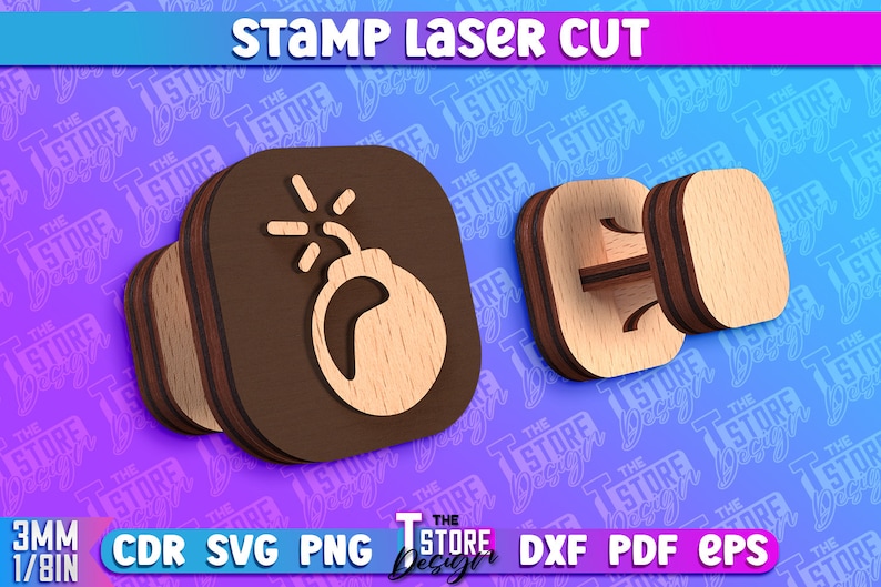 Stamps Laser Cut SVG Bundle | Funny Laser Stamps SVG Design | Stamp ...