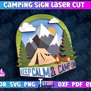 Camping Signs Laser Cut | Layered Camping Design SVG | Camping Life ...