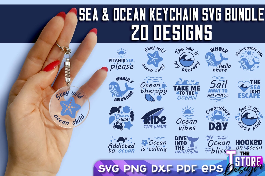 Sea & Ocean Keychain SVG Bundle | Summer Quotes SVG | Ocean Quotes - Etsy