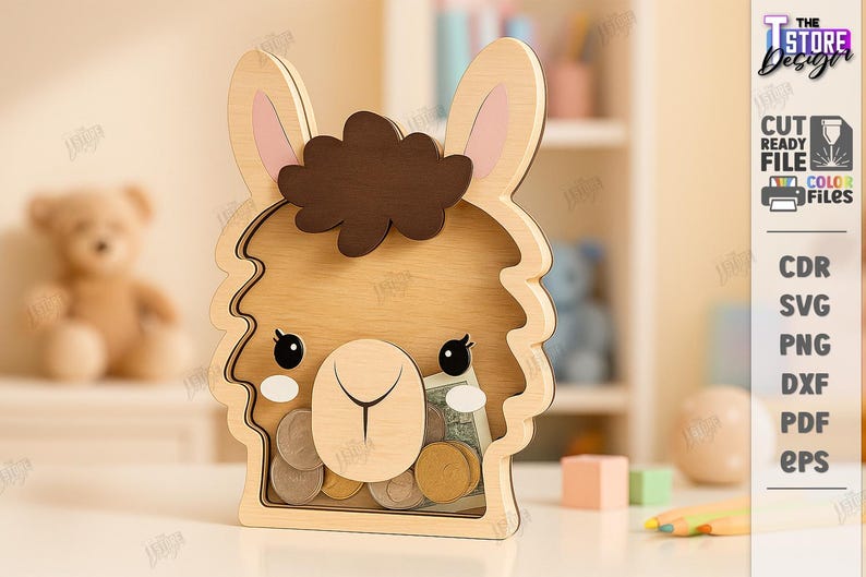 3d Animal Money Boxes Laser Cut Bundle, Animal Piggy Bank Svg, Kids ...