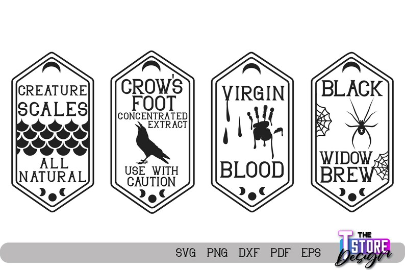 Vintage Halloween Labels SVG Halloween Potion Labels V.2 - Etsy