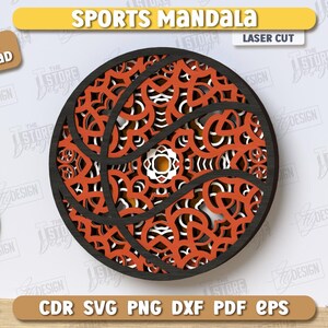 3d Sport Mandala Laser Cut Bundle, Multilayered Mandala Svg, Sports ...