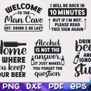Man Cave Quotes SVG Bundle | Man Rules SVG Design | Funny Man Sayings ...