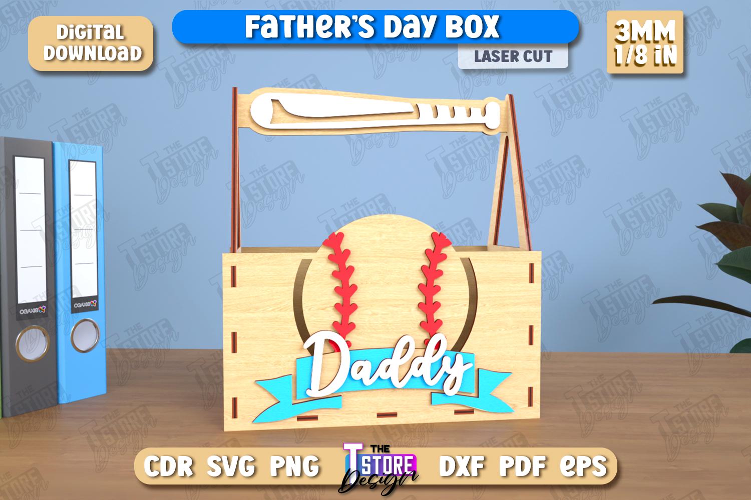 3D Father's Day Boxes Laser Cut Bundle, Wooden Treats Box SVG, Father's ...