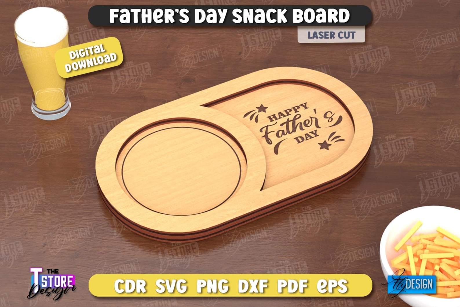 Father's Day Snack Boards Laser Cut Bundle, 3D Serving Trays SVG ...
