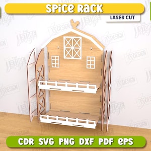 Spice Rack Lasercut Bundle, Wooden Spice Caddy, Kitchen Spice ...