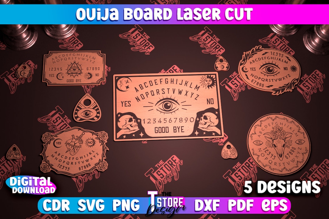 Ouija Board Laser Cut Bundle, Spirit Board Table Laser Cut, Halloween ...