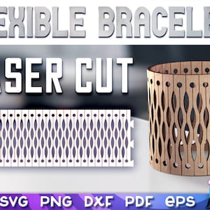 Flexible Bracelets Laser Cut SVG Bundle | Bracelets SVG Design | CNC ...